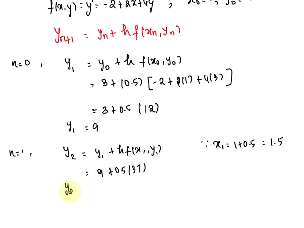 Solved Texts 3 Apply Eulers Method With Three Steps To Approximate Y For The Solution Of The