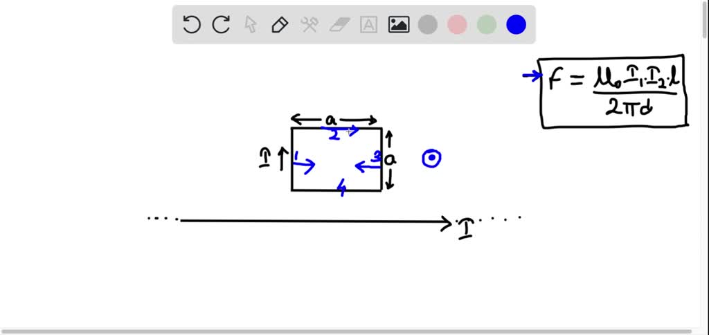 SOLVED: 'Find the force on a square loop placed as shown below, near an infinite straight wire ...