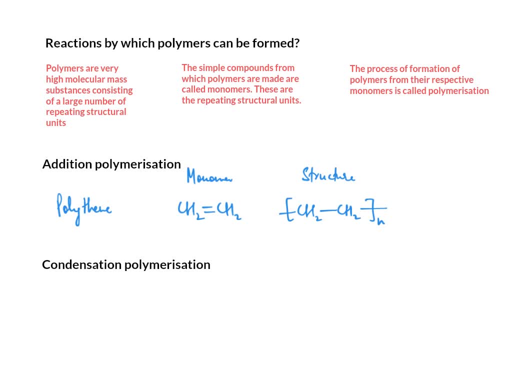 SOLVED: 'Subjective Questions (Communication Thinkingl What are two reactions by which polymers ...
