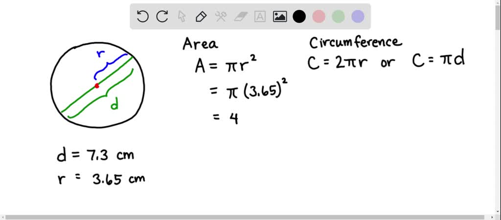 SOLVED: A circle’s circumference is approximately 76 cm. Find the ...