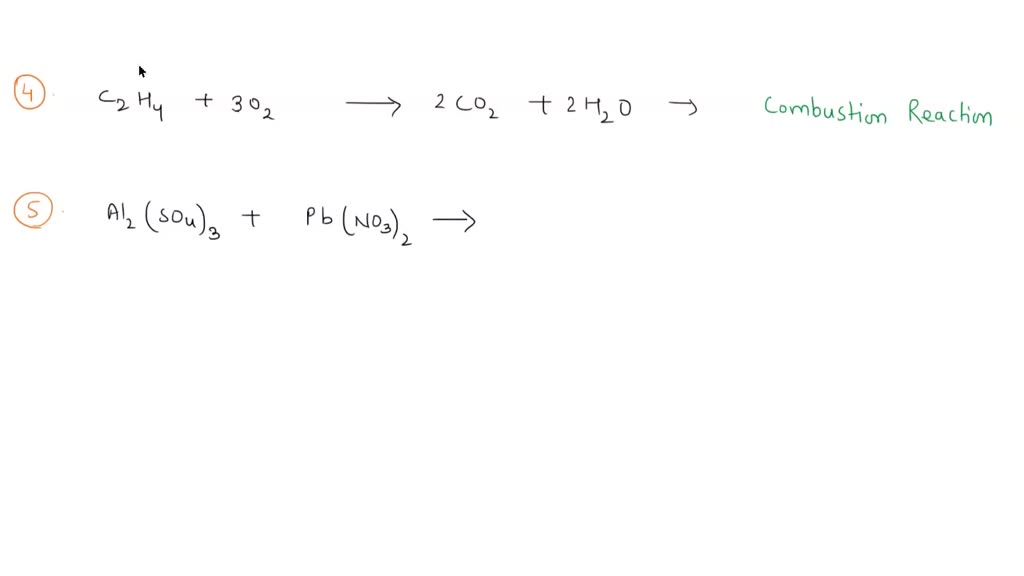 SOLVED: DETERMINE THE TYPE OF REACTION: a) single replacement b) double ...