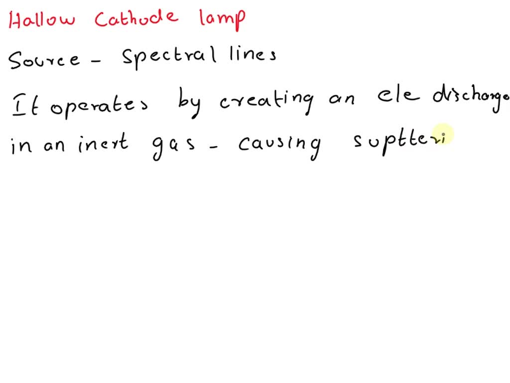 SOLVED: Explain the mechanism of operation of a hollow-cathode lamp.