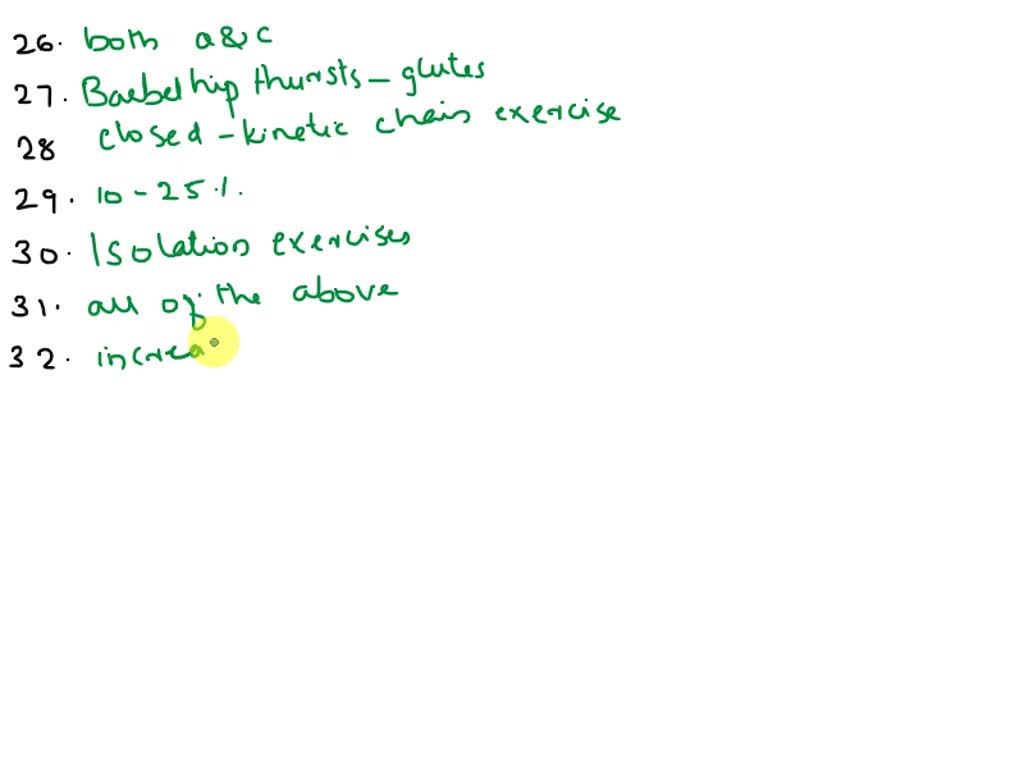 SOLVED: 26. When compared with the back squat, front squats are more ...