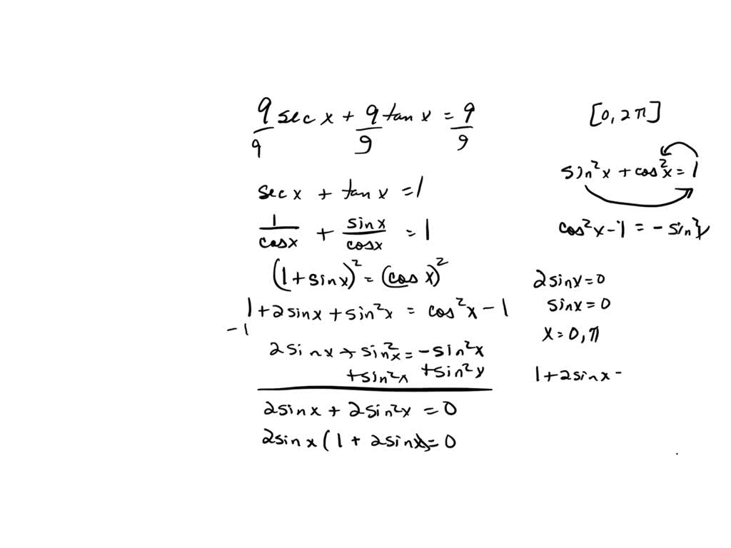 Solved Find All Solutions Of The Equation In The Interval [0 2