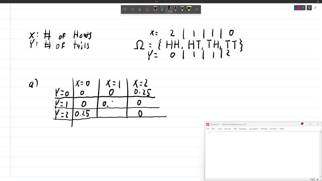 SOLVED: A fair coin is flipped twice. Let X be the number of heads obtained and Y be the number ...
