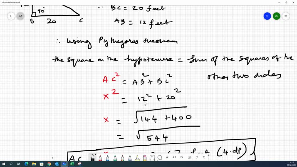 SOLVED: Find the length of the hypotenuse of a right triangle if the ...