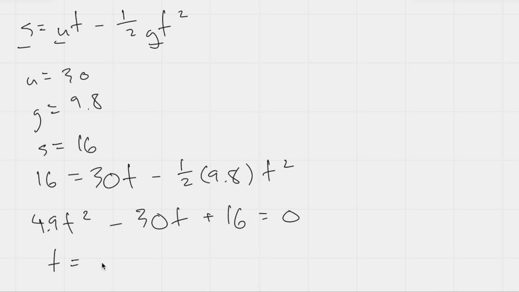 SOLVED: The height s metres of a mass projected vertically upward at ...