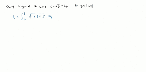 Set up the integral that represents the length of the curve...