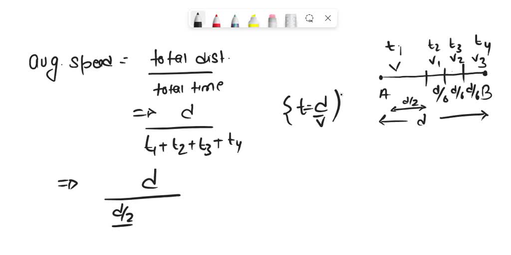 A man covers half of its distance with speed V, and remaining half with ...