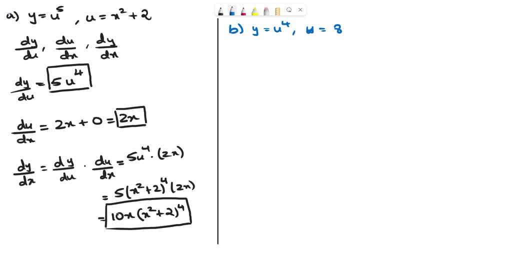 SOLVED: Find dx du and dx du dx dx Y = U4 and U = 6x2 x + 9 dy du dx dy dx