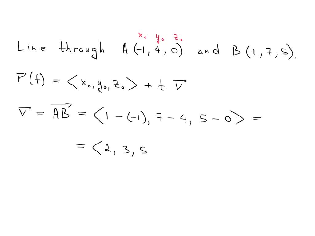 SOLVED: Give a parametric equation of the line which passes through A ...