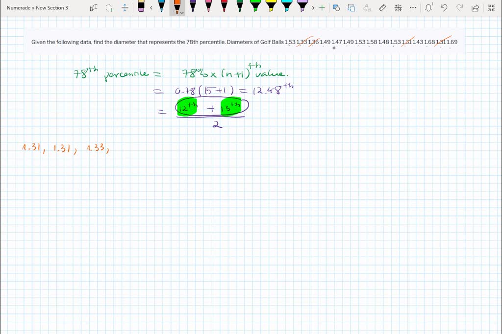 SOLVED: Given the following data, find the diameter that represents the ...