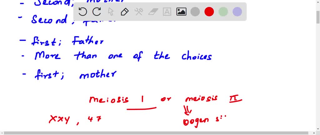 SOLVED: Nondisjunction in XXY Nondisjunction can occur at either the ...