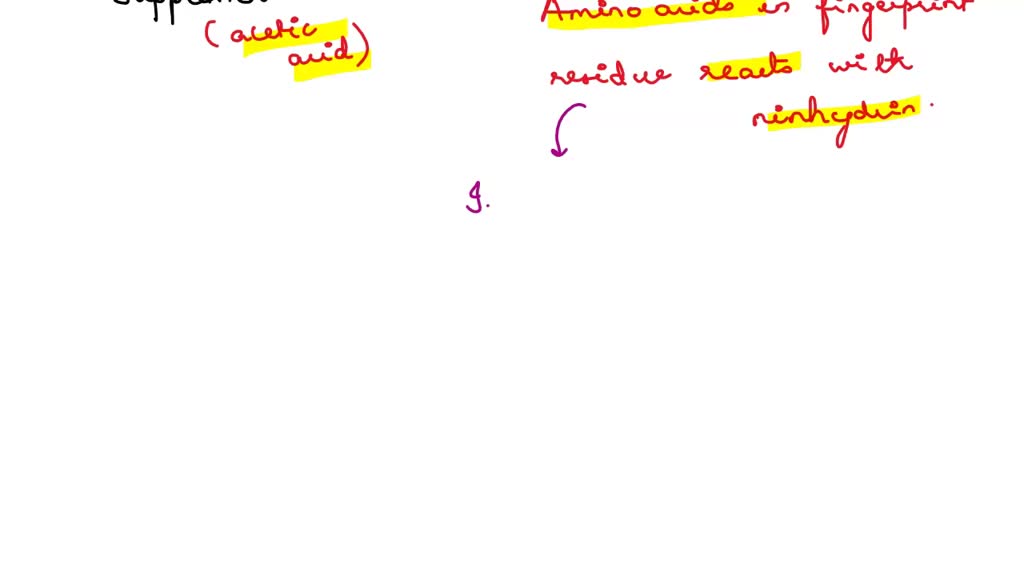 SOLVED: Describe the Ninhydrin method for developing fingerprints ...