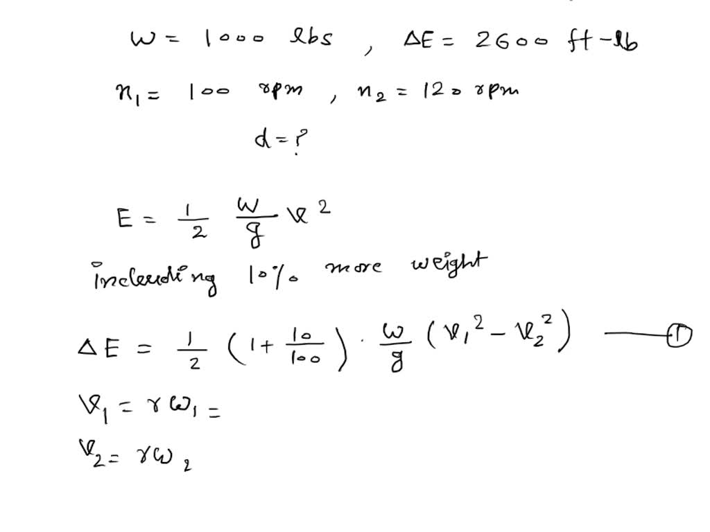 SOLVED: A 1000 lbs flywheel has a torque capacity of 2600 ft- lb. The ...