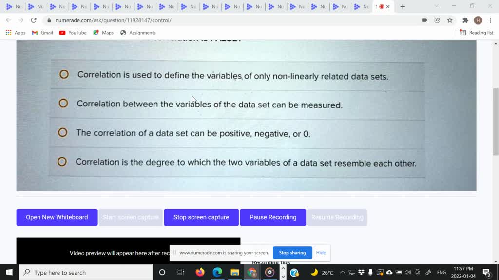 SOLVED: Which statement about correlation is FALSE? Correlation is used to define the variables ...