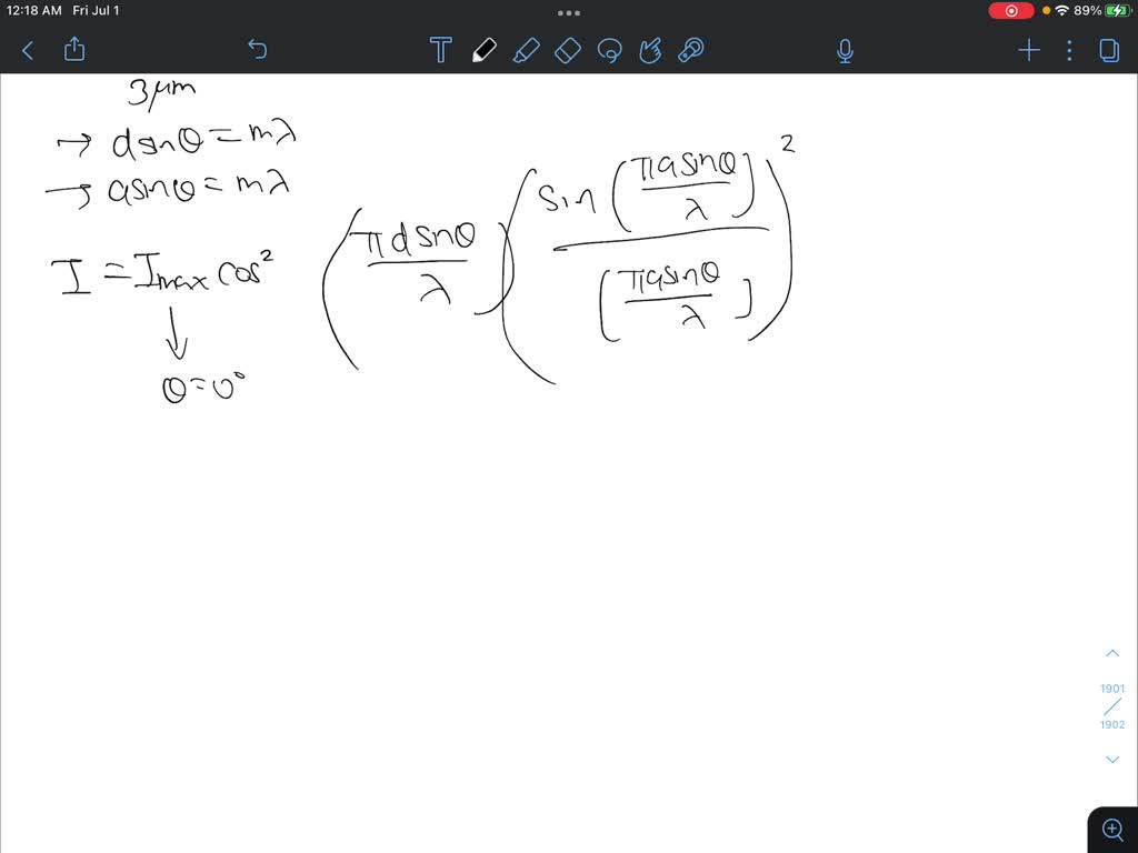 SOLVED: 2.4-9 Diffraction Grating. Repeat Exercise 2.4-5 for a thin ...