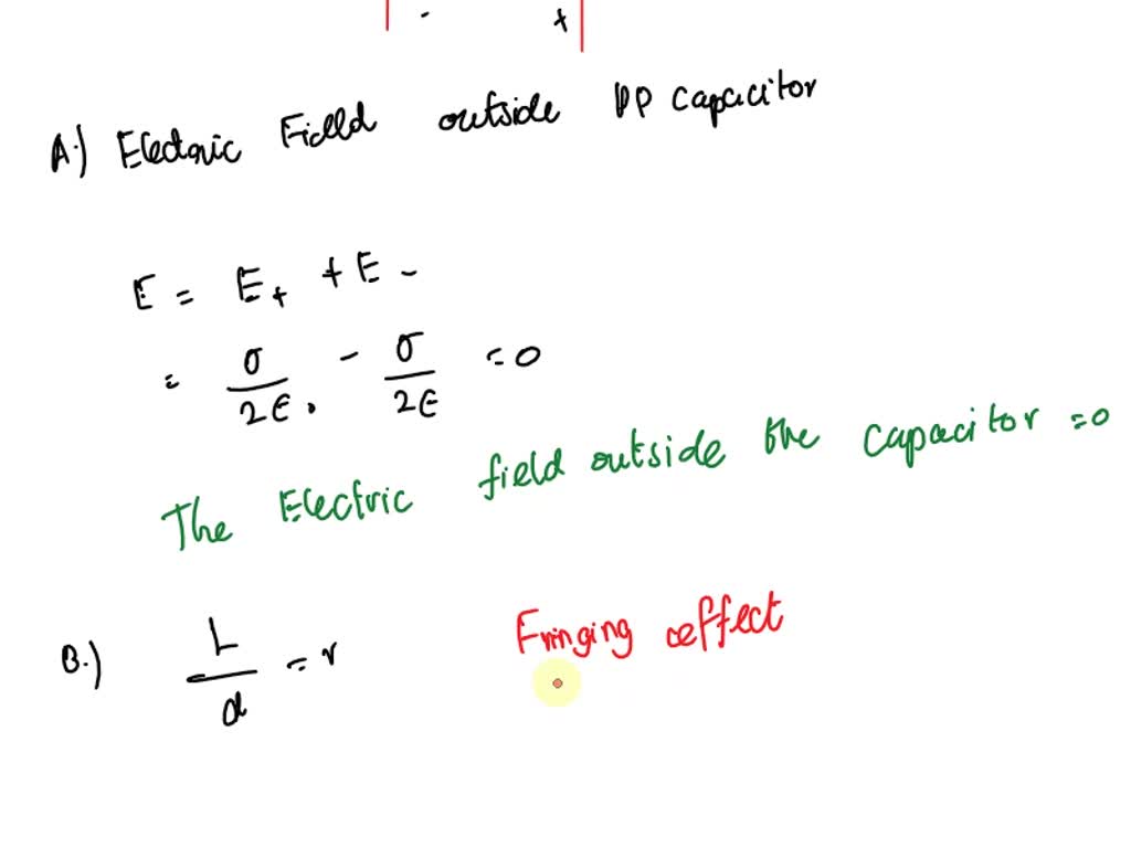 SOLVED: (c) Parallel Plate Capacitor 5. What is the field outside the ...