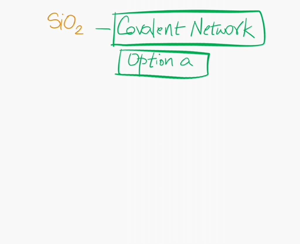 SOLVED: Identify the type of crystalline solid formed by SiO2. Covalent ...