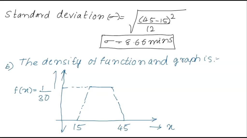 SOLVED: The arrival time of a plane is uniformly distributed between 15 ...