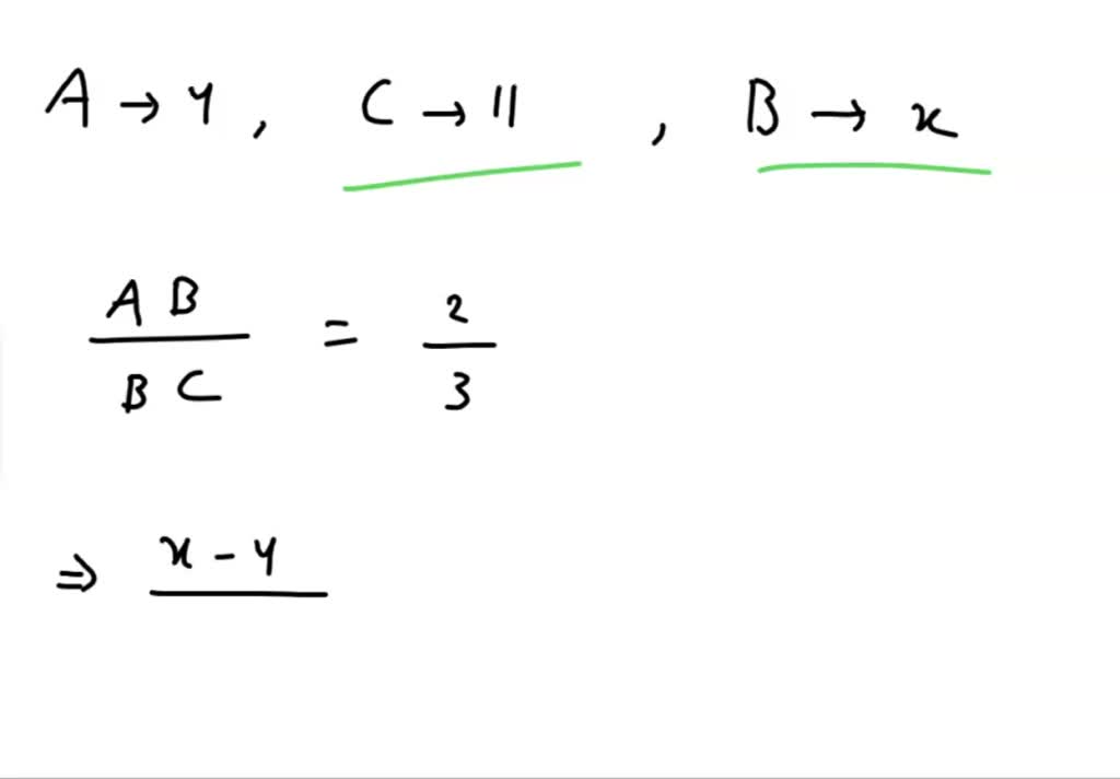 SOLVED: On a number line, point A is located at 4, point C is located at 11, and point B lies ...