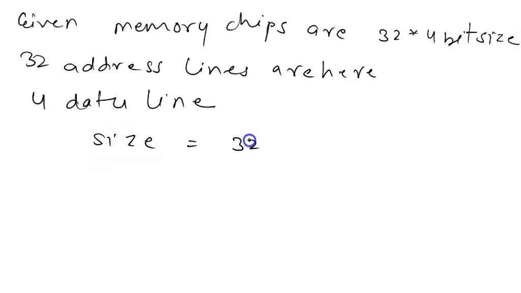 SOLVED: Eight memory chips of 32*4 bit size have their address buses ...