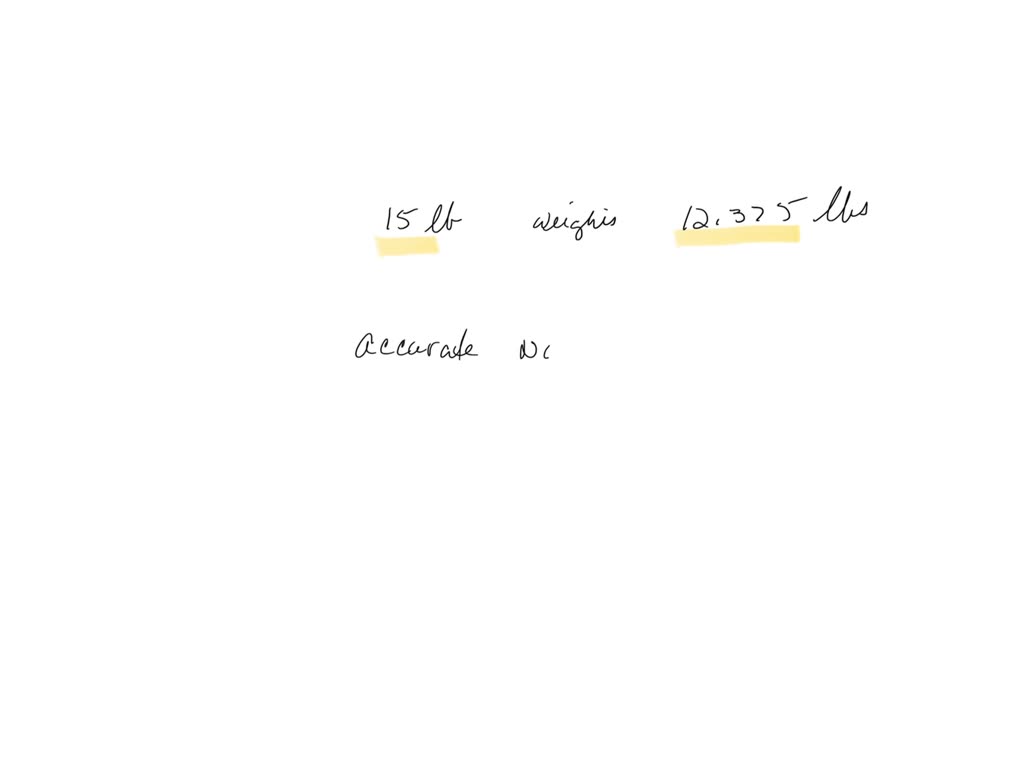 SOLVED: A scale reports a 15-pound weight as weighing 12.375 pounds. Which of the following is ...