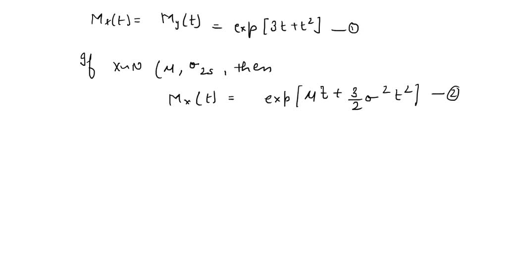 Solved Let X And Y Be Independent Random Variables With Moment Generating Functions Mxt E