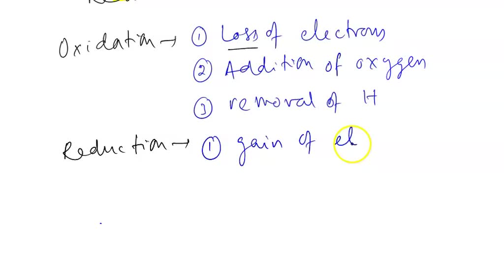 SOLVED: What Is oxidationfreduction? A) Oxidation is loss of electrons ...