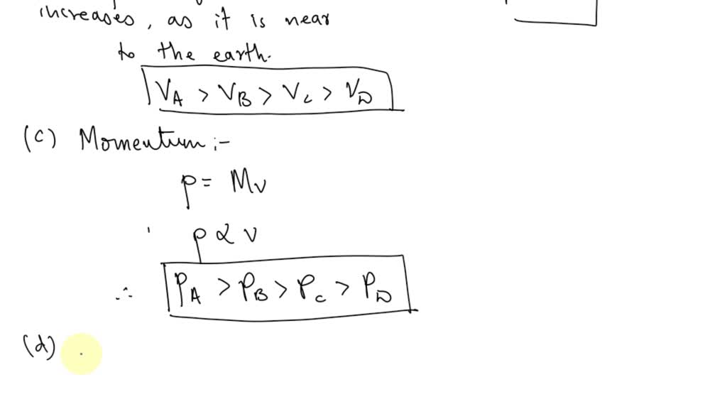 SOLVED: The positions of a satellite in elliptical orbit are indicated ...