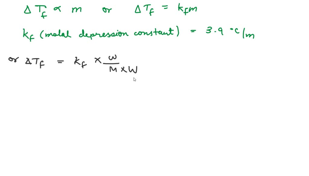 SOLVED: A solution of 3.8g acetic acid in 80g of benzene has a freezing ...