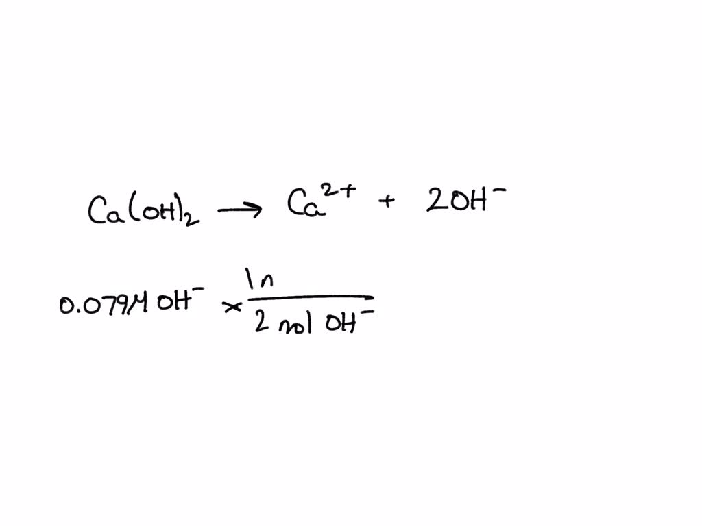 SOLVED: The solubility product of calcium hydroxide, Ca(OH)2 (s), is 6 ...