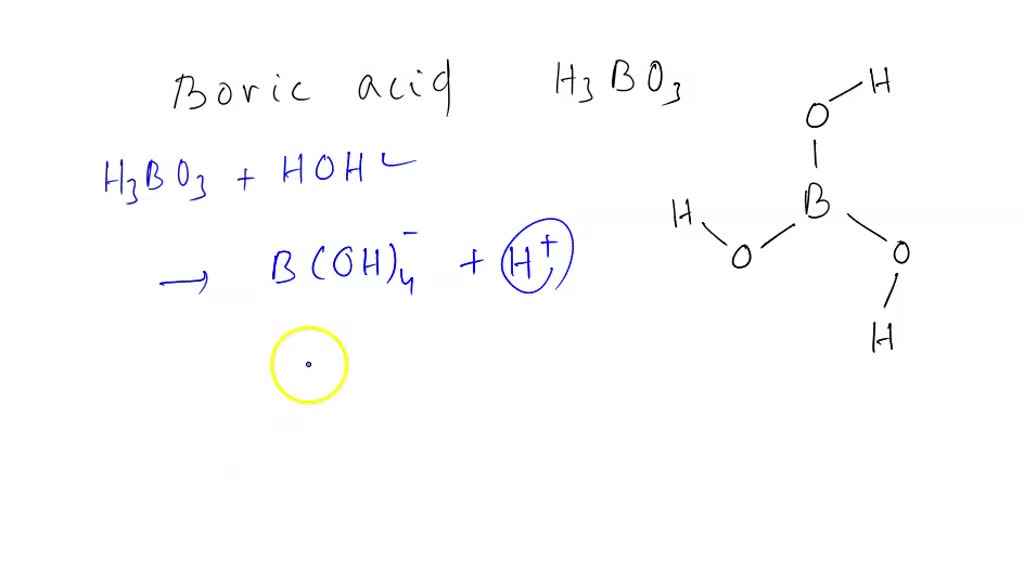 SOLVED: 4) A dilute solution of boric acid (H3BO3) is commonly used as ...