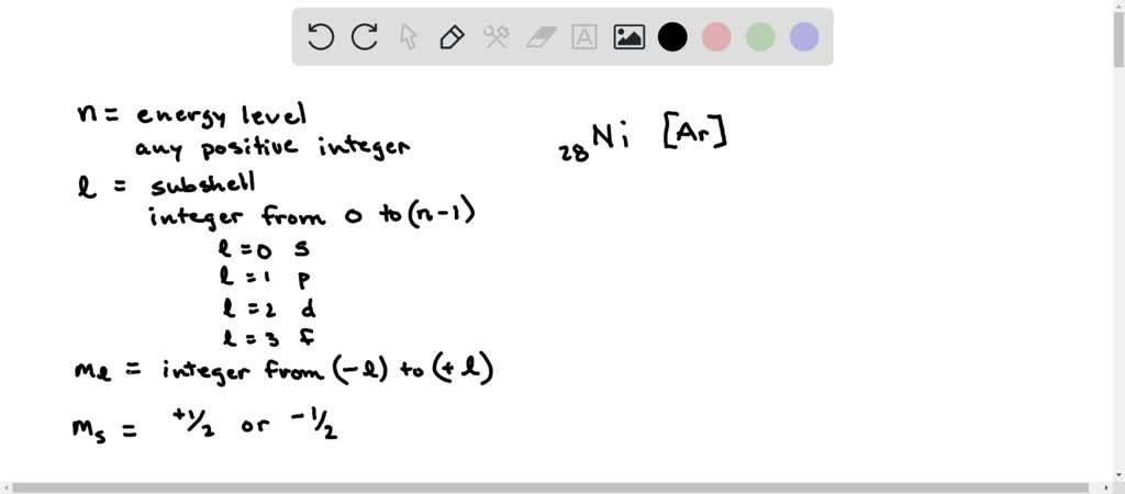 SOLVED: Select the set of four quantum numbers that could possibly represent the last electron ...