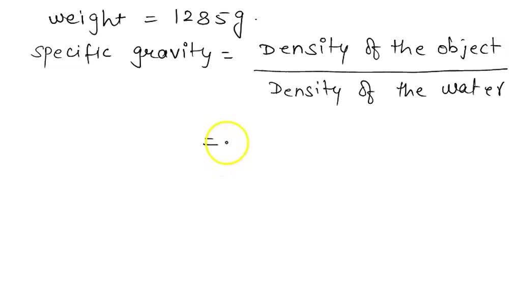 SOLVED: If a liter of cough syrup weighs 1285g, what is the specific ...