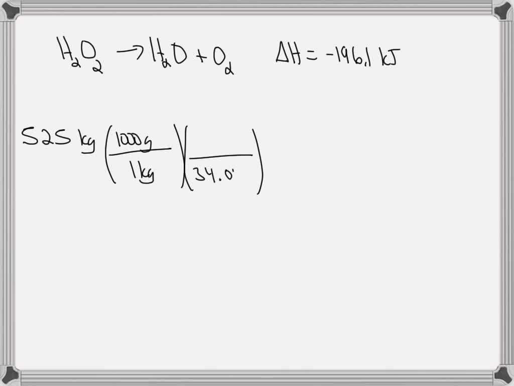 SOLVED: Liquid hydrogen peroxide releases oxygen gas in its ...