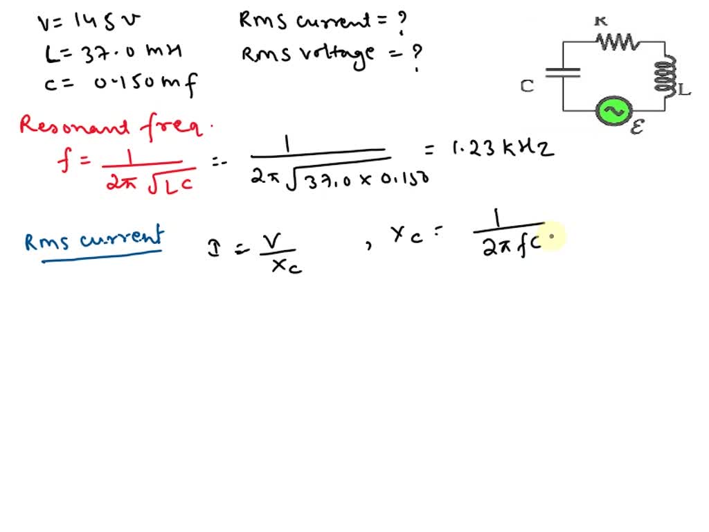 SOLVED: Please study the circuit in Figure 1. The values of the resistor, capacitor, and ...