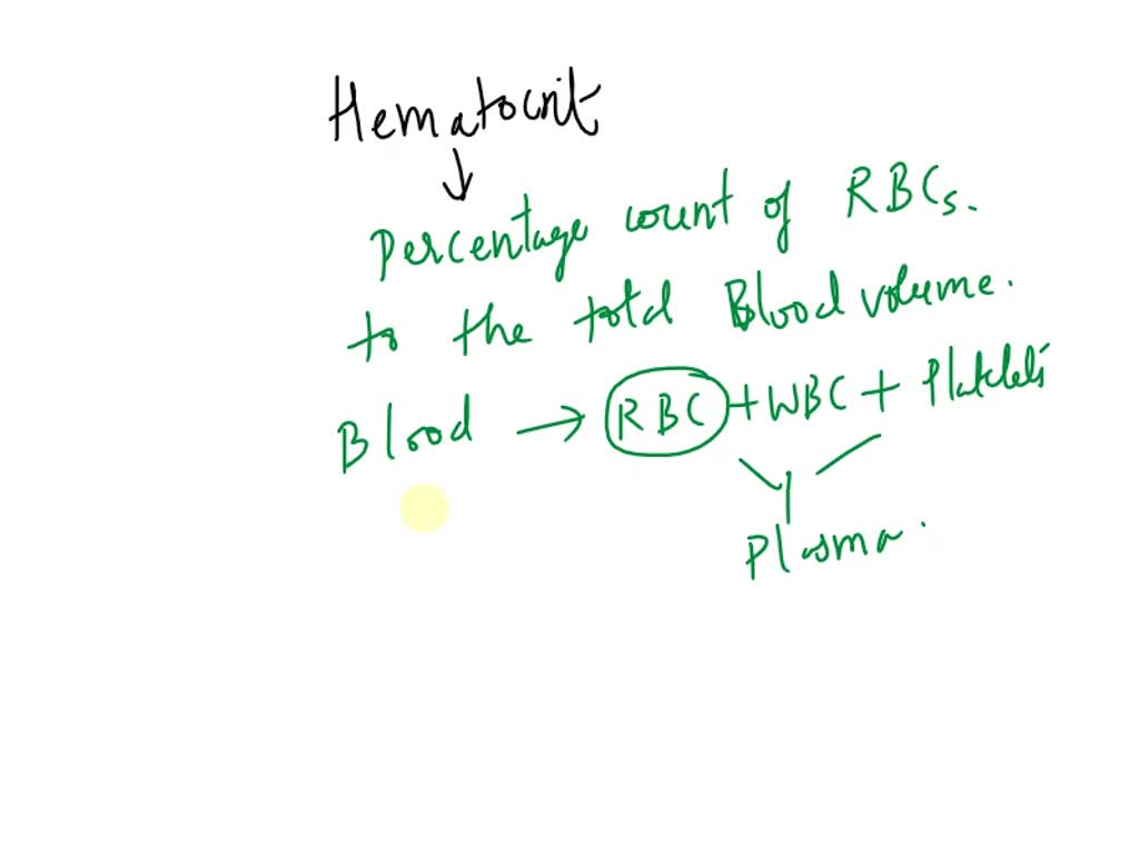 SOLVED: A hematocrit (PCV) of 45% indicates: - anemia - normal PCV ...