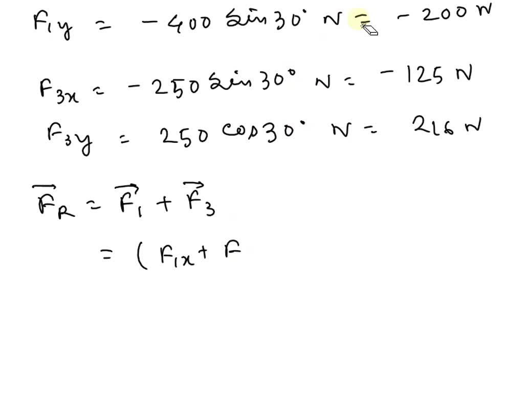 Solved Determine The Magnitude Of The Resultant Force Fr F1 F3 And Its Orientation Î