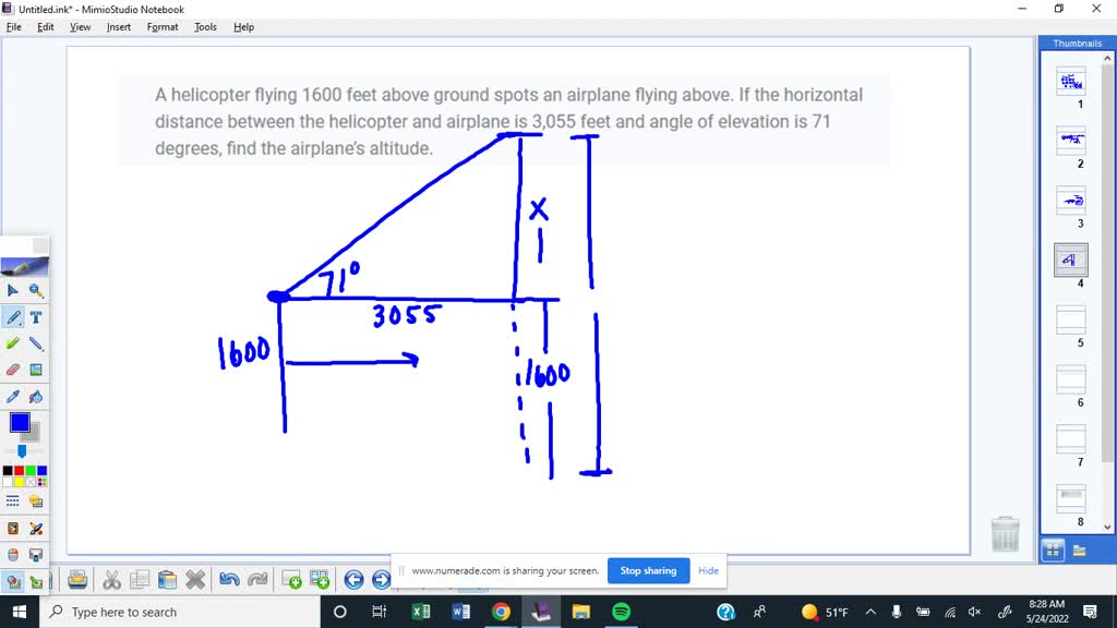 SOLVED: A helicopter flying 1600 feet above the ground spots an ...
