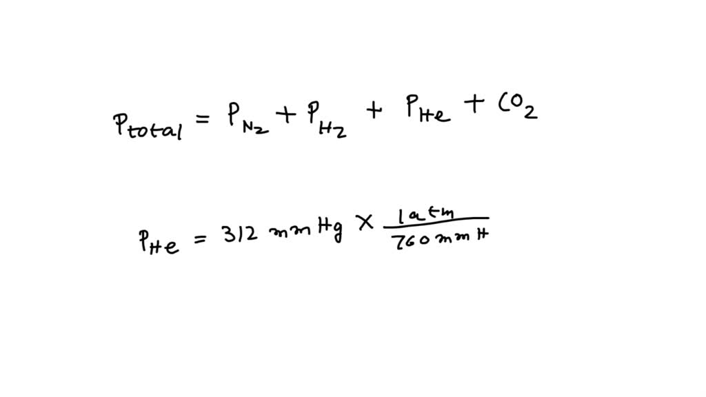 SOLVED: A tank contains nitrogen at 1.22 atm, hydrogen at 0.011 atm, helium at 312 mmHg, and ...