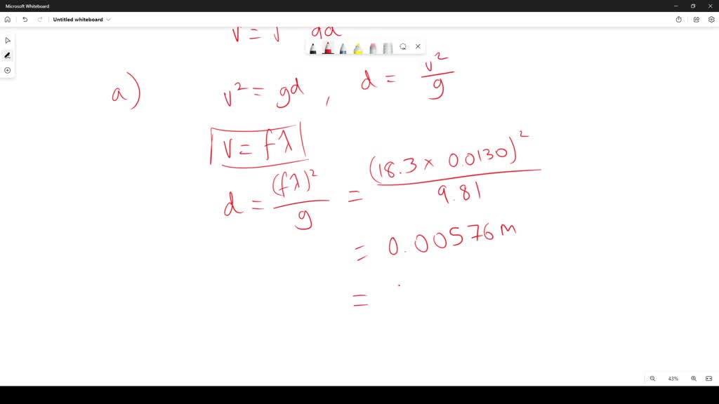 SOLVED: Waves in shallow water with depth d have speed given approximately by v = sqrt(gd). You ...