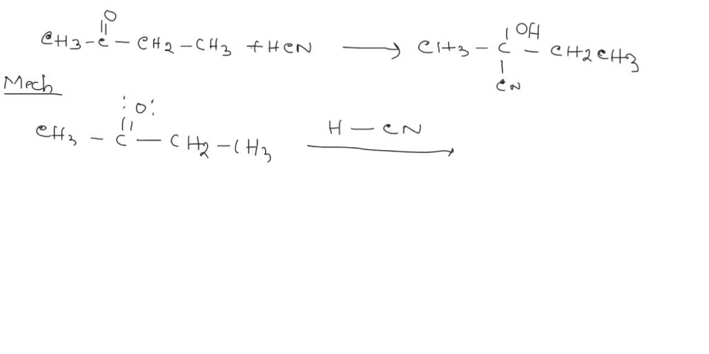 SOLVED: Illustrate the nucleophilic addition reaction between propanol and hydrogen cyanide (HCN ...
