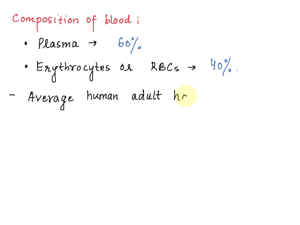 SOLVED: Determine the approximate total red blood cell volume of a 50 ...