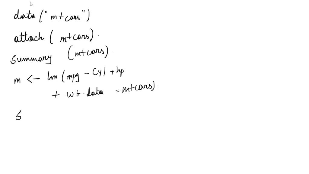 SOLVED: R software has some built-in datasets. For this question, we ...
