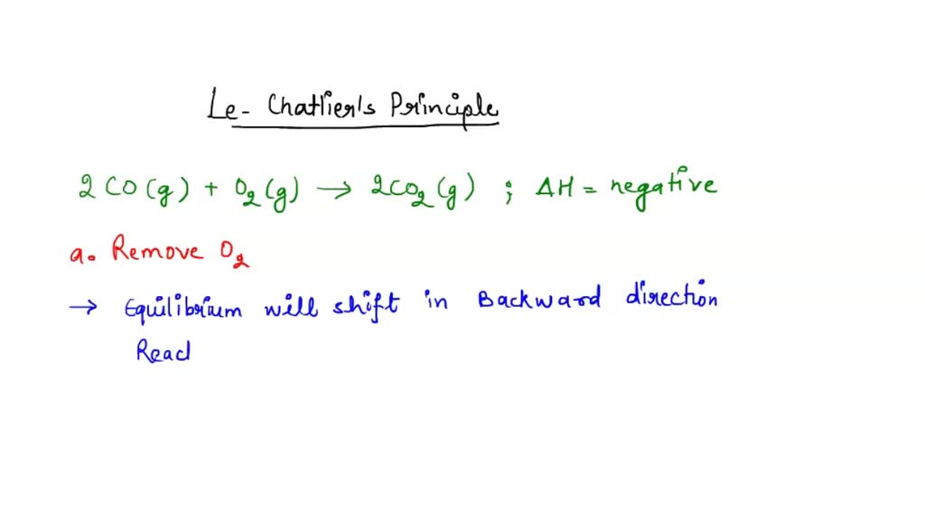 SOLVED: Using Le Chatelier's principle, determine whether products or ...