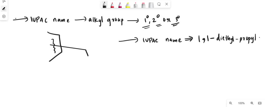 SOLVED: Give the IUPAC name for the following alkyl group, and classify ...
