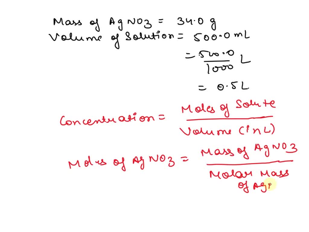 Silver Nitrate, AgNO3 , solutions are sometimes used to determine the ...