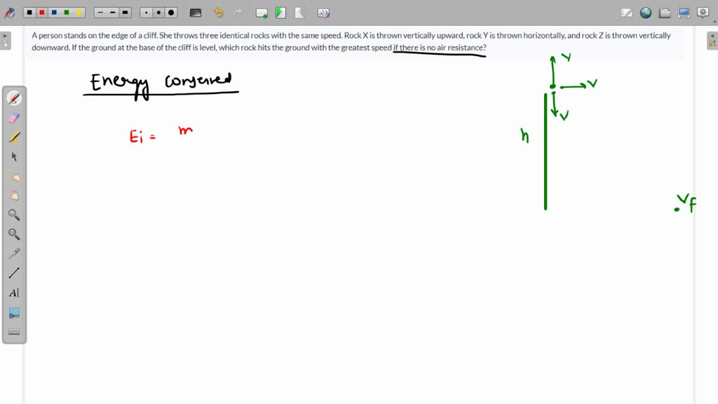 SOLVED: A person stands on the edge of a cliff. She throws three ...