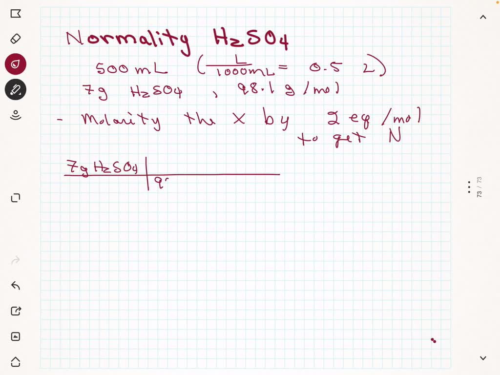 Solved What Is The Normality Of A 500 Ml Solution That Contains 7g Of